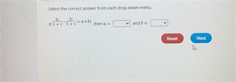 Solved Select The Correct Answer From Each Drop Down Menu 2i2i 3i3i Abi Then A And B