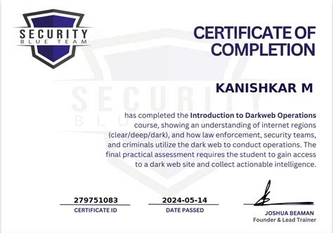 Kanishkar M On Linkedin Im Excited To Share That Ive Completed Introduction To Dark Web