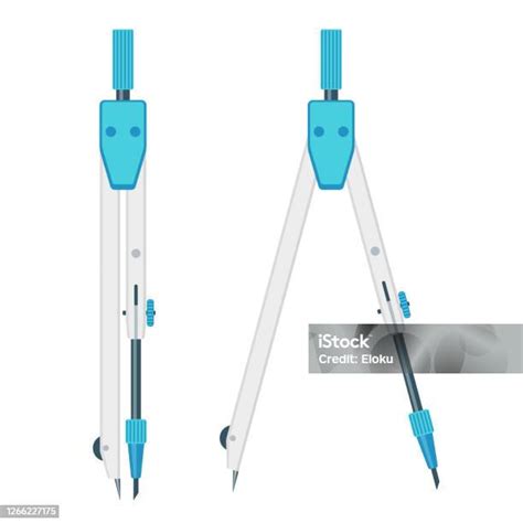 Rita Kompass Par Kompasser Platta Ikoner Instrument För Att Utarbeta