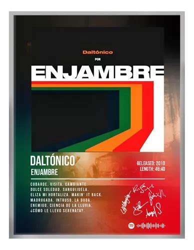 Cuadro Enjambre Daltónico Album Musica Firma Cmarco 40x30 Terracota
