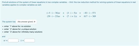 solved find all solutions of the system of linear equations