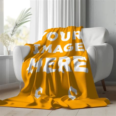 Orange Blanket Mockup Template 4245 Psd Use It Now