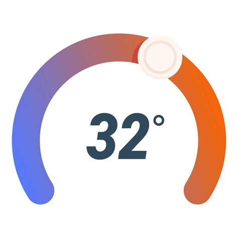 Premium Vector Circular Temperature Gauge Showing 32 Degrees Celsius