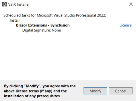 Download And Installation Of Blazor Extension Syncfusion