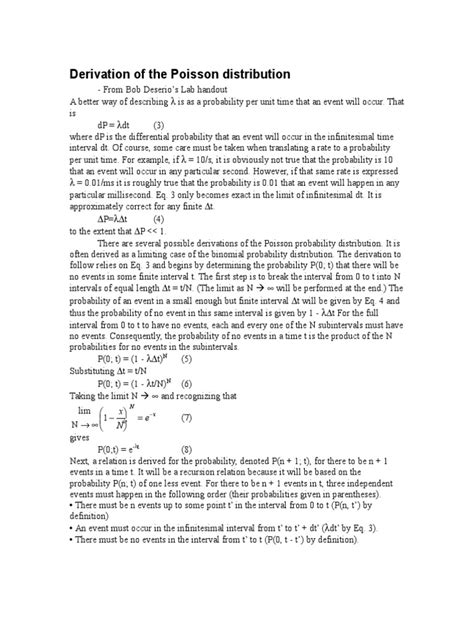 Derivation Of The Poisson Distribution Pdf