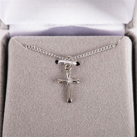 Necklace Sterling Silver Cut Out Cross 16 18 Swanson Inc