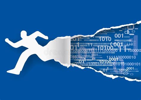 Fast Internet Conection Man And Binary Codes Stock Vector Illustration Of Flow Background