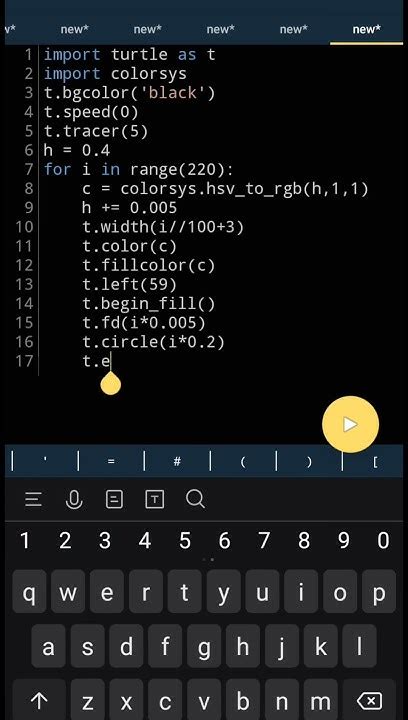 Python Turtle Graphic Design😜😜🥰🥰 Python Coding Status 😍😜 Shorts