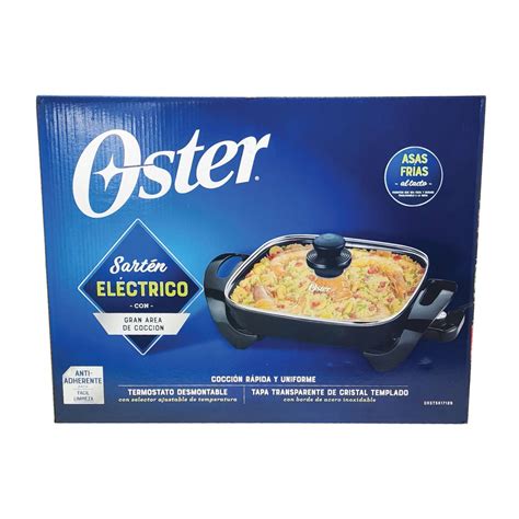 Sartén Electrico Con Antiadherente Y Tapa Vidrio Oster Ckstsk1712b