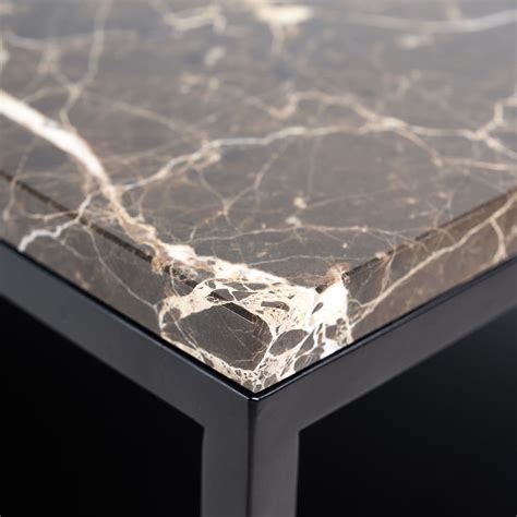 Stone Rectangular Marble Coffee Table Dark Emperador Clu Living Pty Ltd