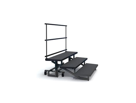 3 Tier Wedged Mobile Folding Choir Riser