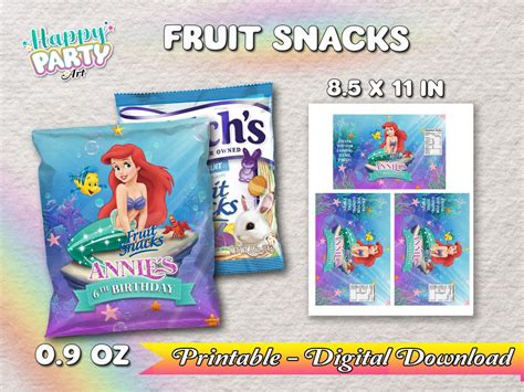 Fruit Snacks Little Mermaid Ariel Only Digital Download Little