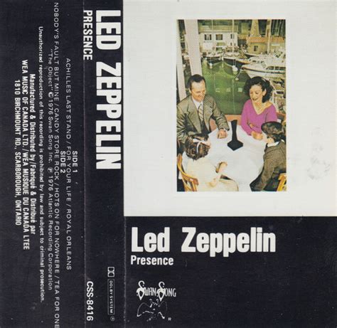 Led Zeppelin Presence Cassette Album 1976 [r6837679] Discogs