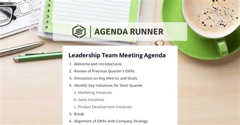 Leadership Team Meeting Agenda Template Agenda Runner