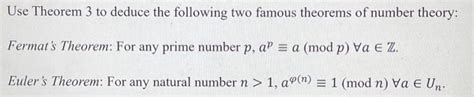 solved use theorem 3 to deduce the following two famous