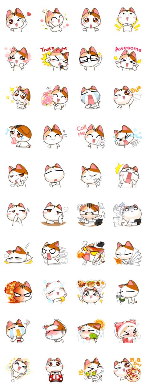 Gojill The Meow 2 Line Stickers Line Store Kawaii Drawings