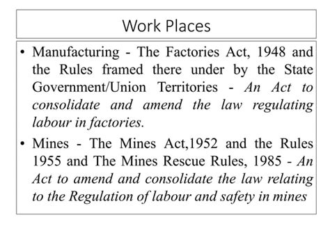 Legislative Framework For Osh In Indiapptx