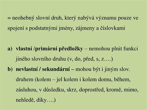 PPT - NEOHEBNÉ SLOVNÍ DRUHY PowerPoint Presentation, free download - ID:4704017