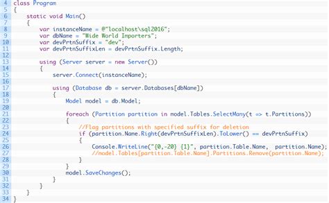 Delete Ssas Tabular Partitions With C Chris Koester