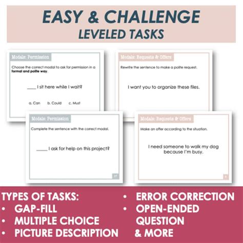 Modal Verbs Adult Esl Grammar Review Practice Task Cards Activities