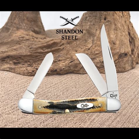 Bladebinge Case Xx Knives Medium Stockman 65 Bone Stag Handle