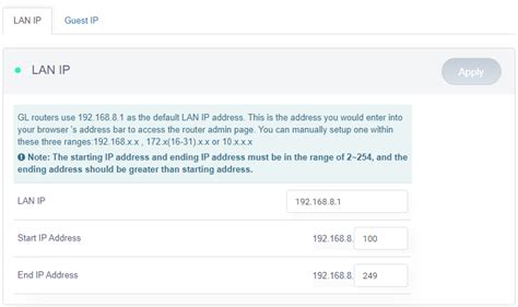 その他の設定 GL iNet Router Docs