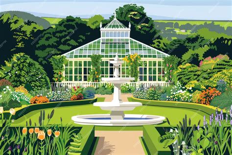 식물원 3d 렌더링 일러스트레이션 Ai 생성 이미지 식물원 3d 렌더링 일러스트레이션 Ai 생성 이미지