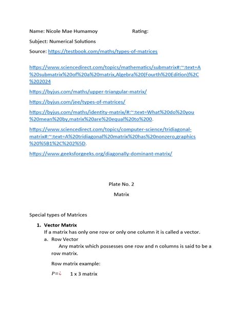 Nums Assignment Matrix Pdf Matrix Mathematics Mathematical Concepts