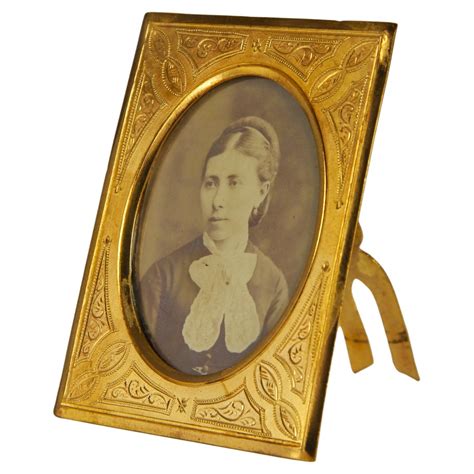 Antique Victorian Miniature Floral Enamel Bronze Picture Frame At 1stdibs