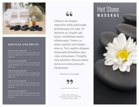 Hot Stone Massage Customizable Brochure Template Shutterstock