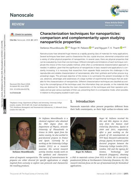 PDF Characterization Techniques For Nanoparticles Comparison DOKUMEN TIPS