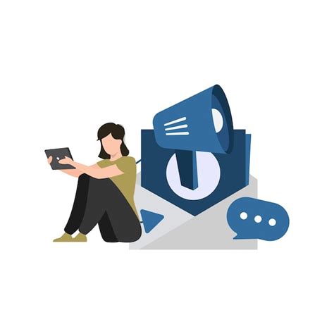 Premium Vector The Girl Is Marketing By Mail