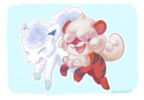 Oc Hisuian Growlithe And Alolan Vulpix My Beloveds Pokemonart
