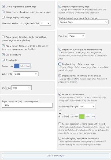 Advanced Sidebar Menu PRO Usage OnPoint Plugins