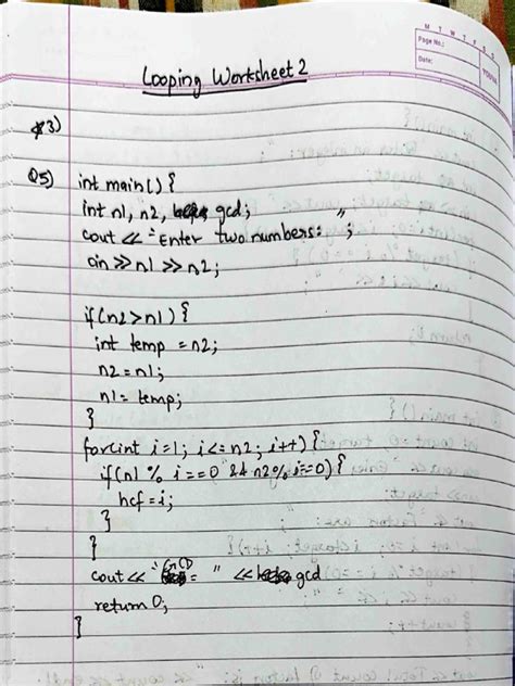 Looping Worksheet 2 Pdf