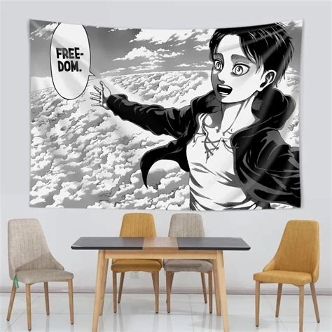 Eren Yeager Freedom Manga Poster Wall Art Kawaii Anime Attack On Titan