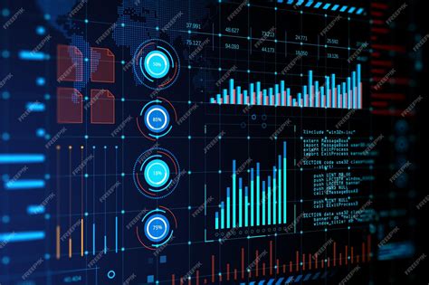 premium photo interactive data analysis interface with graphs and