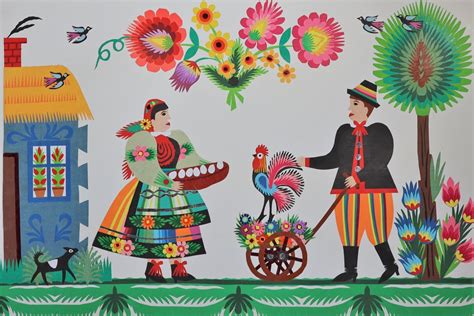 Wycinanka Łowicka Kurek Dyngusowy Wielkanoc Galeria Folk