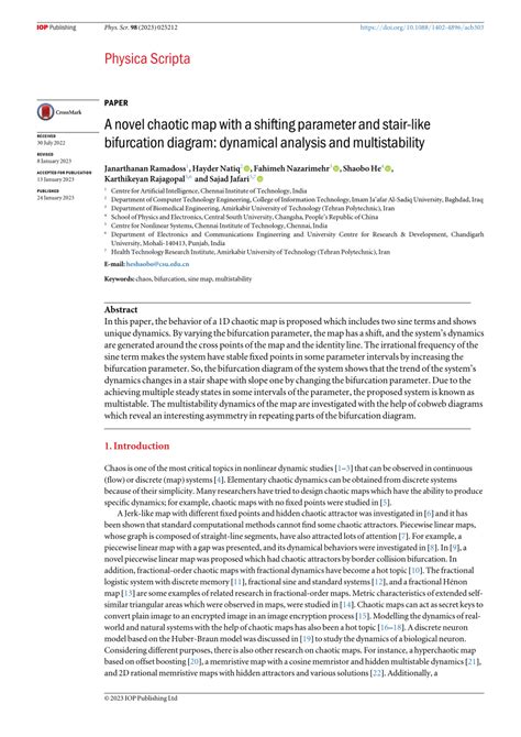A Novel Chaotic Map With A Shifting Parameter And Stair Like