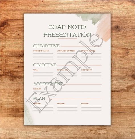Soap Progress Note Oral Presentation Template Etsy