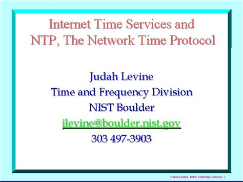 Internet Time Services And NTP The Network Time