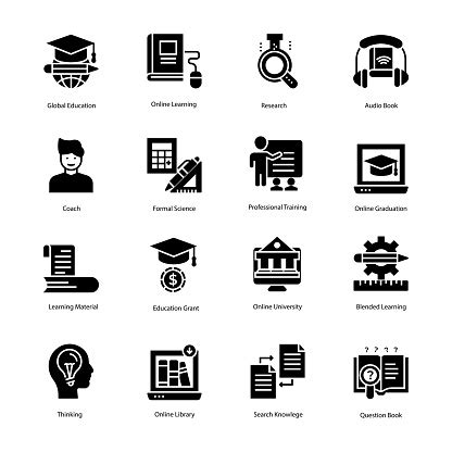 Education Filled Vector Icons Collection Stock Illustration Download