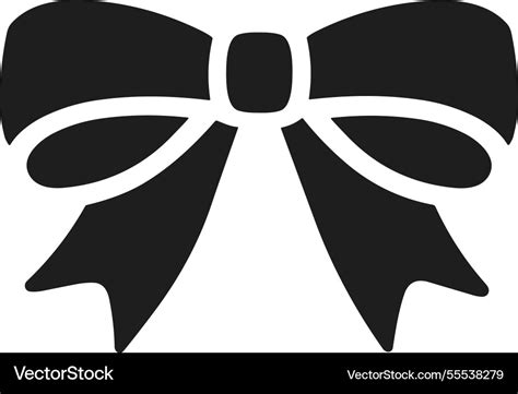 Stylish Black Ribbon Bow Silhouette For Royalty Free Vector