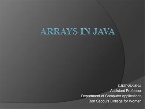Arrays In Javappt Programming Languages Computing