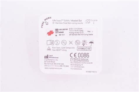 Angiodynamics H787lg201005 Lifeguard Safety Infusion Set 20g X 10inch