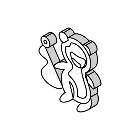 Cute Monster Funny Isometric Icon Vector Illustration Stock Vector