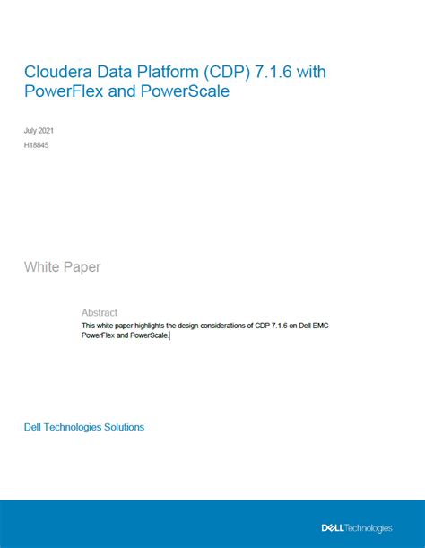 cloudera data platform cdp 7 1 6 with powerflex and powerscale dell