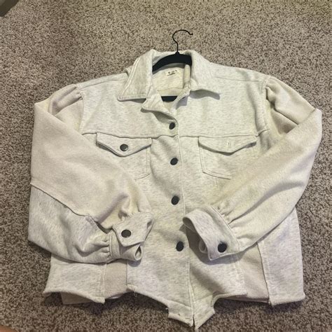 Heathered Cream Shacket From Pol Originally Depop