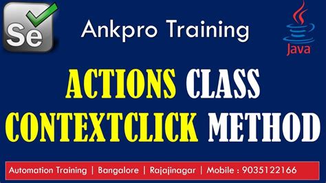 Selenium With Java 26 Actions Class Contextclick And Contextclick