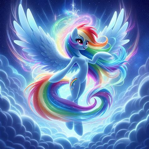 Rainbow Dash Spreading Her Wings In The Sky Ai By Ncolque On Deviantart